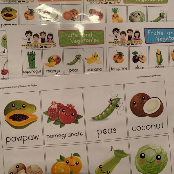 Spanish Food and Drinks Bingo Printable / Lotería Comida Y Bebidas En ...