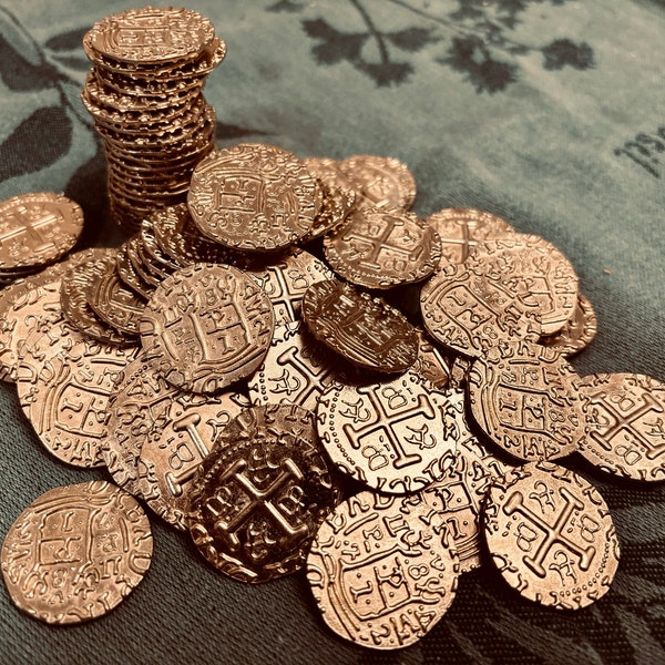 Large Golden Metal Coins, 30mm, for Pirate Chest or Board Game - Etsy