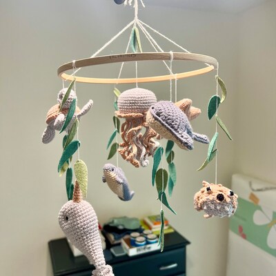 Ocean Baby Mobile. Nautical Baby Mobile. Ocean Baby Mobile With Narwhal ...