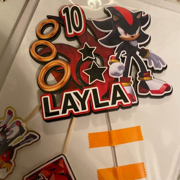 3D (handmade) Shadow the HH Cake Topper and 2pcs Mini Topper / Cupcake ...