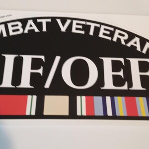 OIF/OEF Operation Iraqi Freedom Enduring Freedom Combat Veteran Die Cut ...