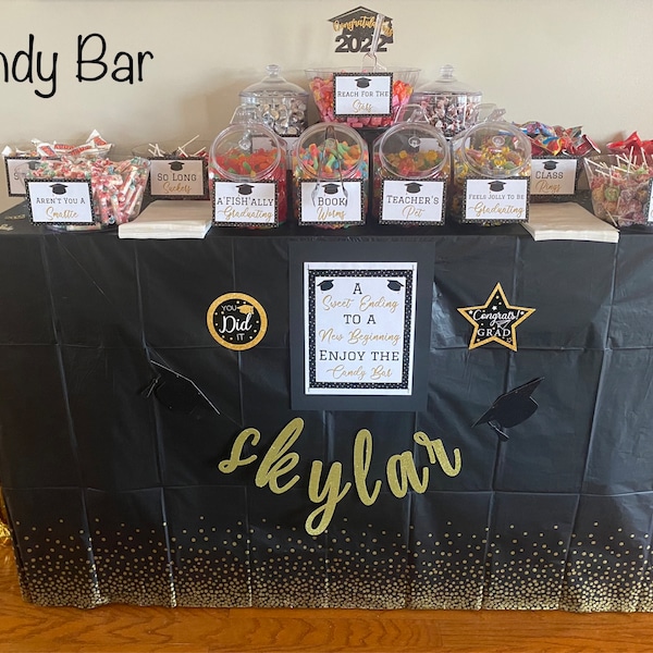 Graduation Candy Buffet Signs: Party Favor Table Decor (instant ...