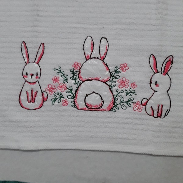 Easter Bunny Embroidery Design, 3 Sizes, Instant Download - Etsy