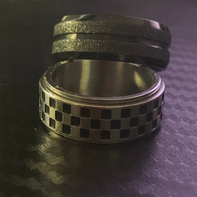 Tassel Braided Net Spinner Ring Sliver/gold/black Rotatable - Etsy