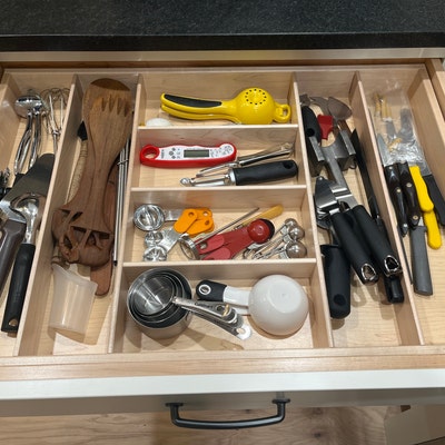 Custom Drawer Divider, Maple Silverware Organizer, 6 Spaces ...