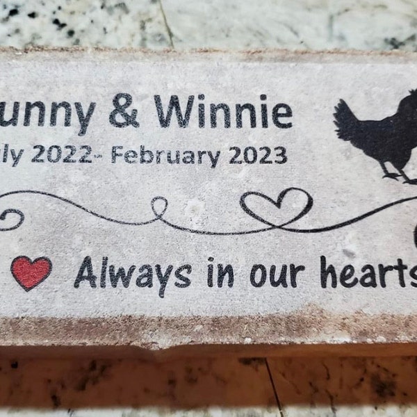 Chicken Memorial Stone - Personalized Pet Memorial Gift - Pet Loss ...