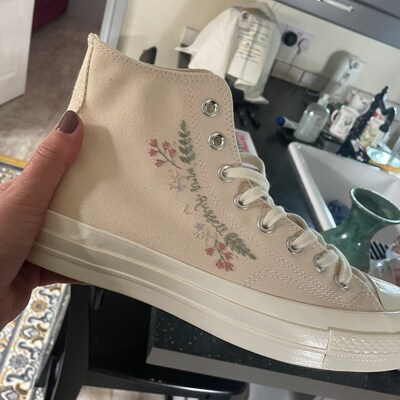 Custom Wedding Platform Converse High Tops - Etsy