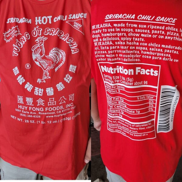 Spicy Rooster Sriracha Hot Sauce Label Front and Back - Etsy