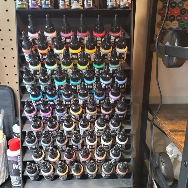 Wall Mounted Paint Storage Rack - Hold 42 - 50ml Tubes (cap Down) - Etsy