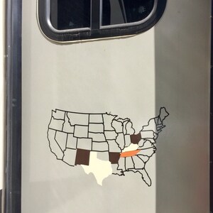 Large 18 USA Decal Map Tracker US Decal, Camper Tracking Decal, Camping ...