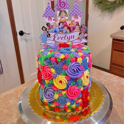 Disney Princess Cake Topper, Personalized Cake Topper,disney Princesses ...
