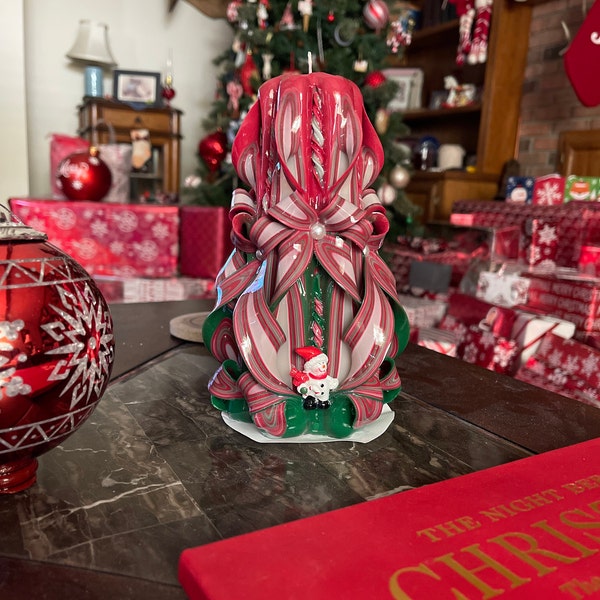 Elegant 5 Inch Royal Blue and Lavender Carved Candle – Handmade ...