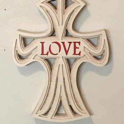 Heart Cross Scroll Saw Pattern Christmas Mothers Day Laser CNC Pdf and ...