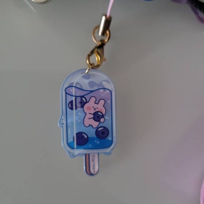 Kawaii Sakura Phone Charm Pastel Pink Cherry Blossom Keychain Kawaii ...