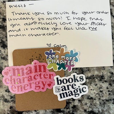 Main Character Energy Sticker // Funny, Cute, Reading, Bookish ...