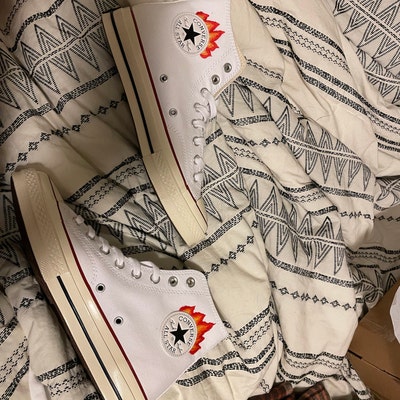 Custom Converse Chuck Taylor 1970s/embroidered Fire Converse/fire ...