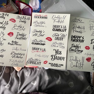 Sets of 'daddy' Adult Temporary Tattoos Tramp Stamps | Etsy