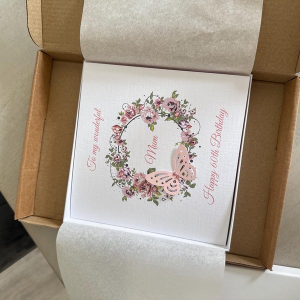 Diamond 60th Wedding Anniversary Card Handmade Personalised Parents ...