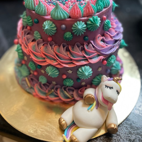 Unicorn Cake Topper, Fat Unicorn Cake Topper, Chubby Unicorn Cake ...