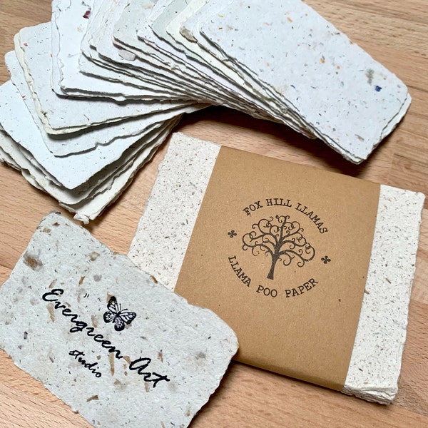 SAMPLE of 20 Handmade 2x3 Cards. Neutral Blank Recycled Paper. Calling ...