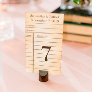Library Cards Wedding Table Number Cards Blue Library Cards | Etsy