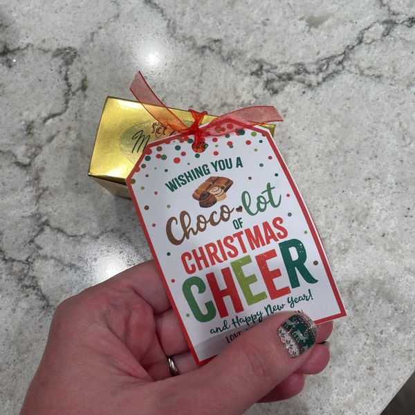 Christmas Chocolate Thank You Tag Holiday Appreciation Gift Tags Choco ...