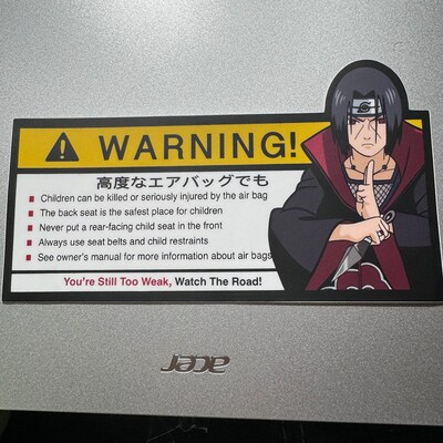 Anime Warning Sticker, Sorcery Anime, Airbag Warning Sticker, Visor ...