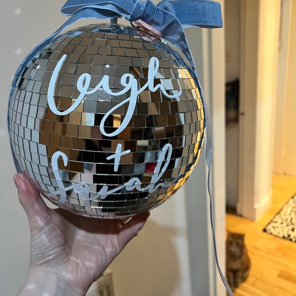 Personalised Disco Ball - Vinyl Lettering - Birthday Disco Ball - Disco ...