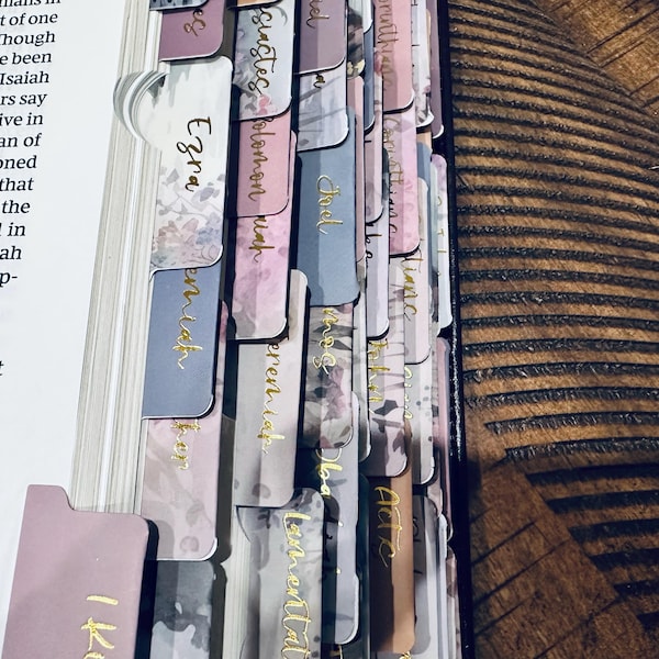 Bible Book Tabs | Pretty Bible Tabs | Bible Index Tabs | Tabs for Your ...