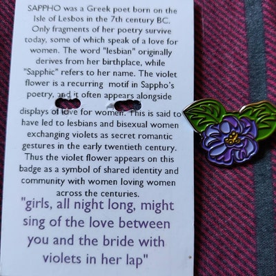Sappho's Club Violet Enamel Pin Badge - Etsy