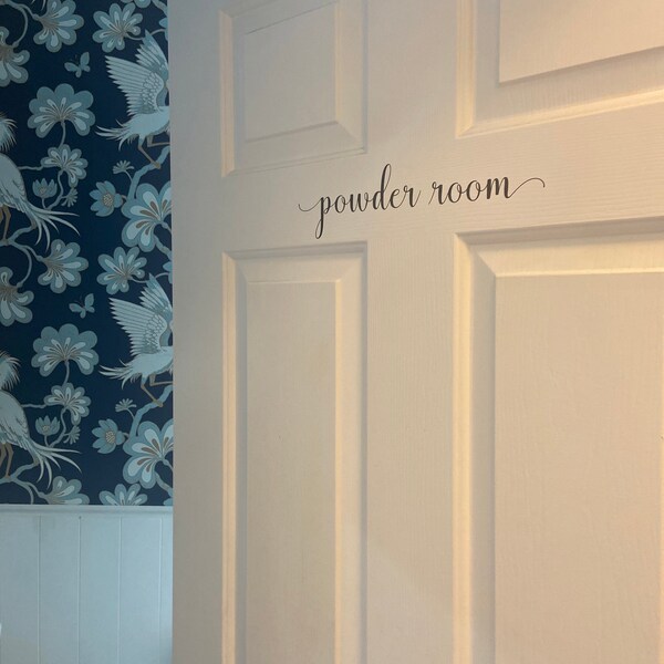 Powder Room Vinyl Decal Door Decal for Powder Room Vinyl Sticker Door ...