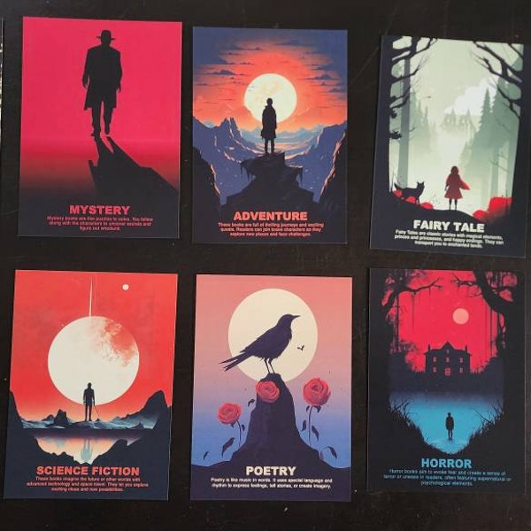 Book Genre Posters Set of 10, Classroom Decor, Library Decor, Book ...