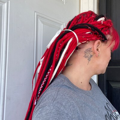 18-20 Natural Look Dreads, Black Dreadlock Extensions, Wool Dreads ...