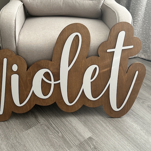 Large Wood Name Sign, Nursery Name Sign, Boho Nursery Sign , Above Crib ...