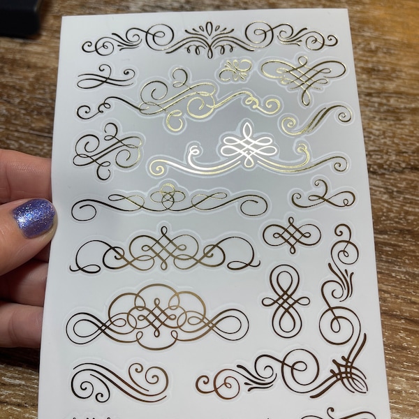Gold Letter Flourish Deco Stickers - Beautiful Gold Foil Lettering ...