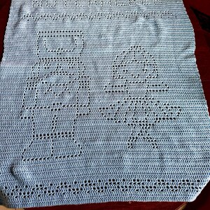 Dinosaurs Filet Crochet Baby Blanket PDF Pattern - Etsy