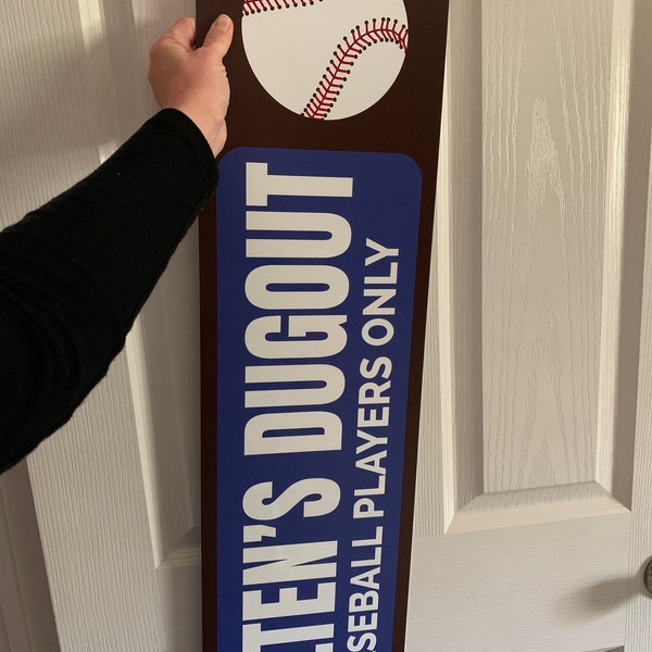Baseball Dugout Sign, Personalized Kid Name Baseball Players Only Sign ...