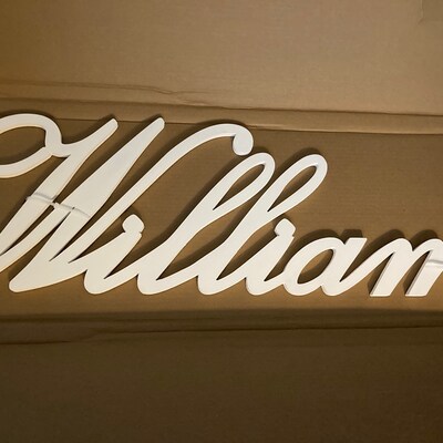 Gray Wooden Name Sign, 11 12 Capital Letter, Baby Name Plaque, Nursery ...