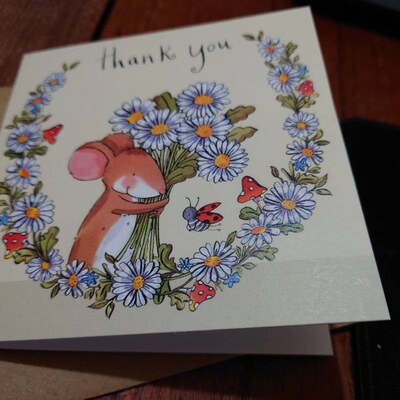 Writing Set Mouse on Toadstool - Etsy