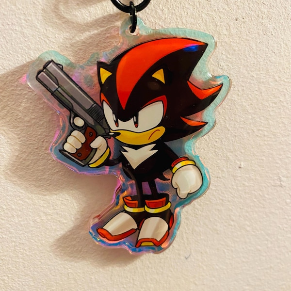 Shadow the Hedgehog 2.5in Holo Acrylic Charm Keychain Keyring - Etsy