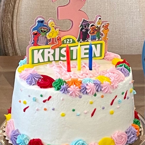 Character Cake Topper / Street Cake Topper / 123 Cake Topper / Sesame ...