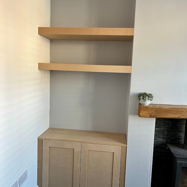 Tailored MDF Box Floating Shelves for Your Modern Alcove Project - Etsy UK