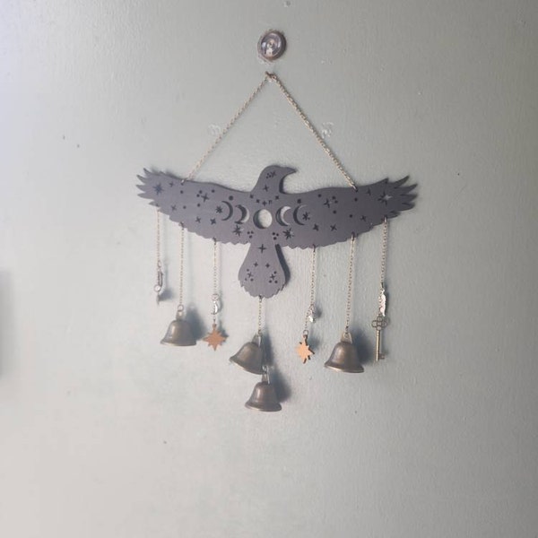 Raven Witch Bells| Wood Wall Decor Hanging |wood Wall Art | Witchy ...