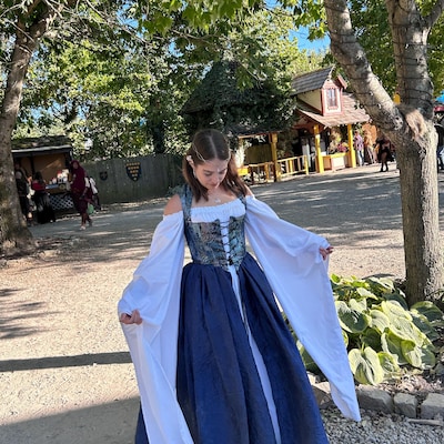 Fantasy Cosplay Irish Renaissance Bodice and Skirt Dress in Gray and ...