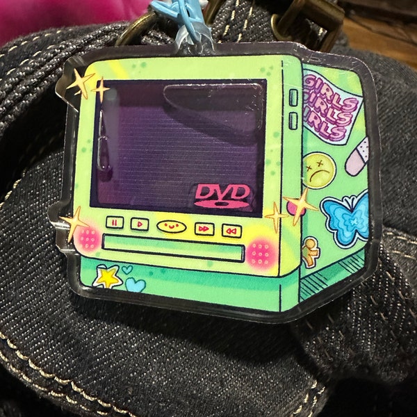 Y2K DVD TV Liquid Shaker Charm Keychain - Etsy