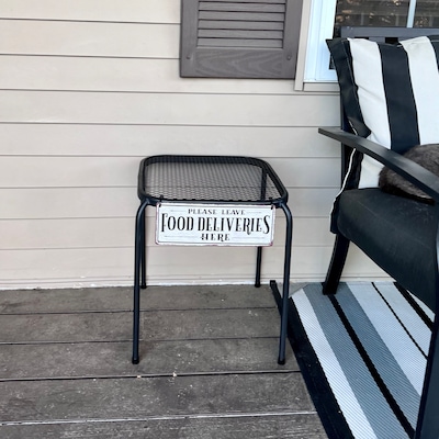 Leave Food Deliveries Here Metal Sign Rustic Looking Customizable Color ...
