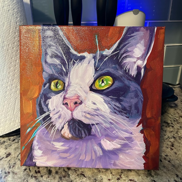 Custom Pet Portrait Painting • Original Acrylic Artwork • Unique ...