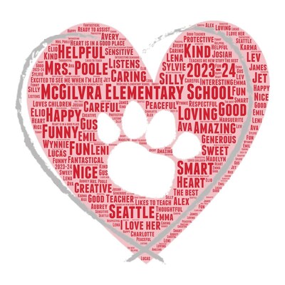 Teacher Apple Word Collage, Wordle, Word Cloud, Custom Personalized ...