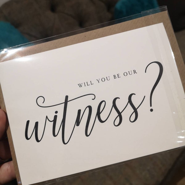 Will You Be Our Witness Card, Witness Wedding Card, Be Our Witness Card ...