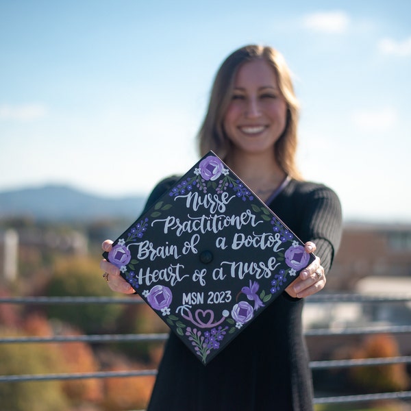 Hand Painted, Hand Lettered Custom Graduation Cap TOPPER - Painted ...